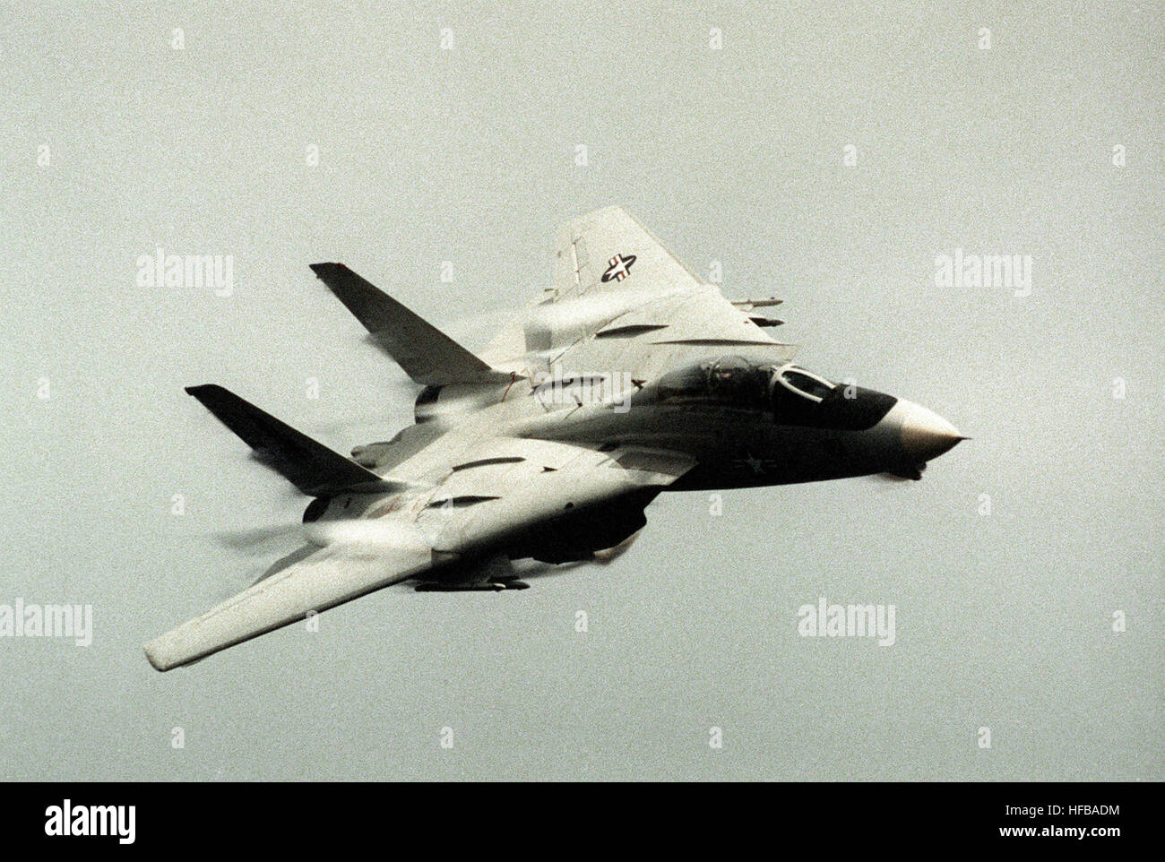 A right side view of a Fighter Squadron 143 (VF-143) F-14A Tomcat ...