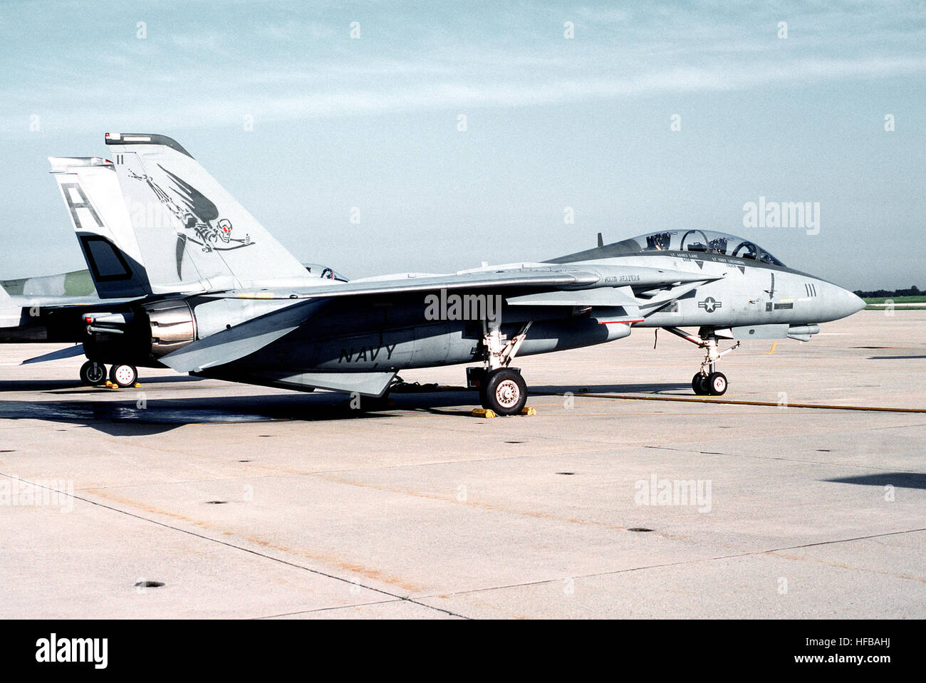 A right side view of an F-14B Tomcat aircraft of Fighter Squadron 101 ...
