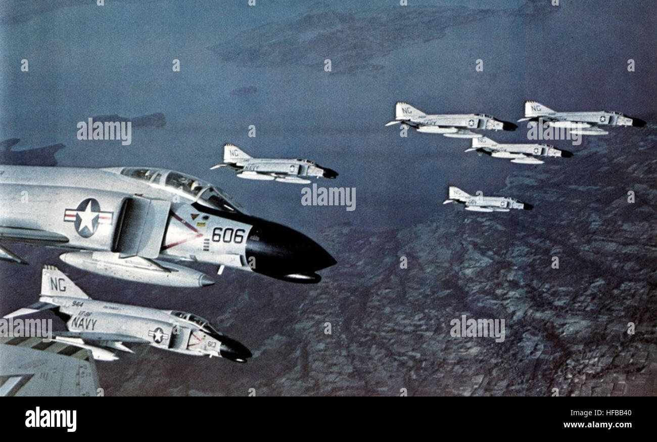 F-4B Phantoms VF-96 in flight c1963 Stock Photo - Alamy
