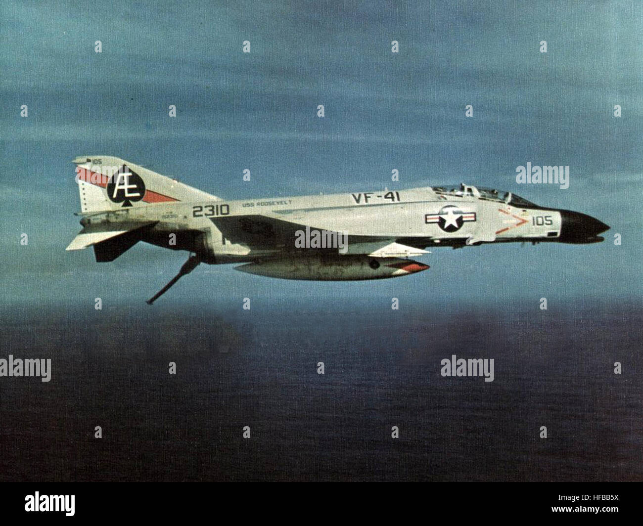 F-4B Phantom II of VF-41 in flight c1973 Stock Photo - Alamy