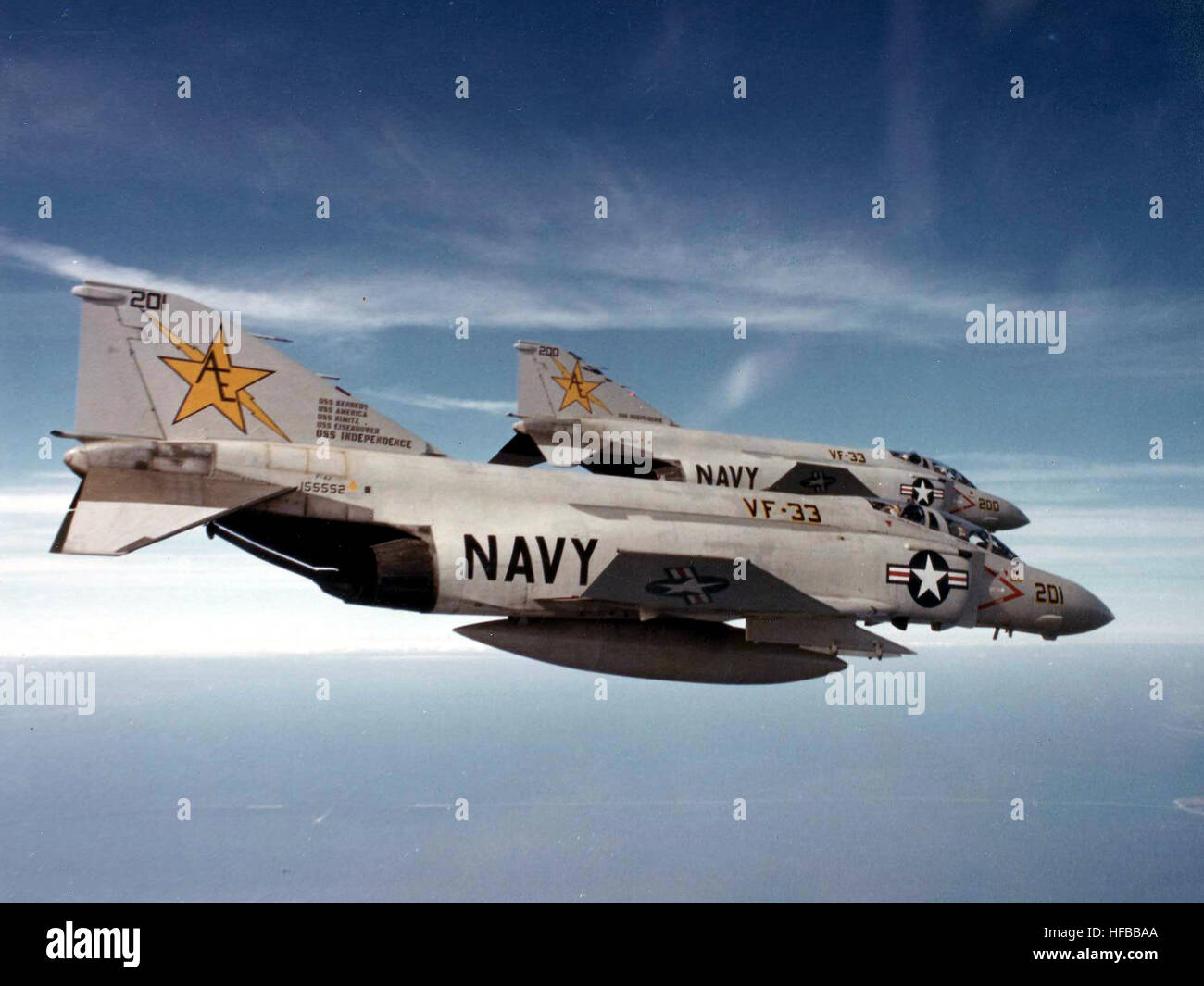 F-4J Phantom IIs VF-33 in flight 1979 Stock Photo - Alamy