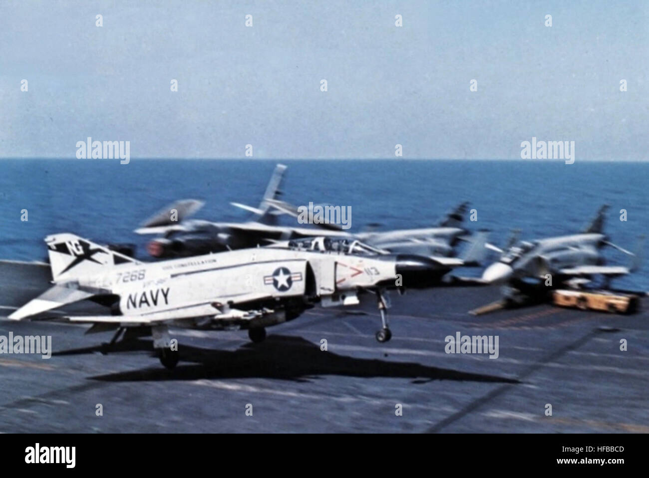 F-4J VF-96 landing on USS Constellation (CVA-64) c1972 Stock Photo - Alamy