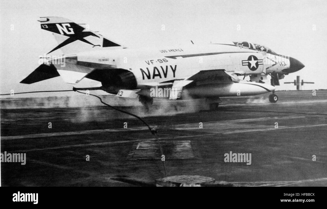 F-4J VF-96 landing on USS America (CVA-66) in 1970 Stock Photo - Alamy
