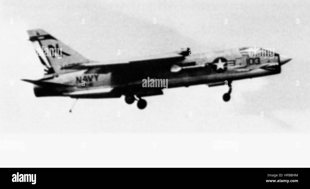 F-8C Crusader VF-111 before landing c1968 Stock Photo - Alamy