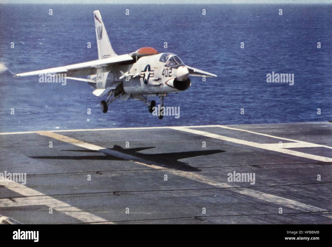 F-8E Crusader of VF-194 landing on USS Bon Homme Richard (CVA-31) in ...