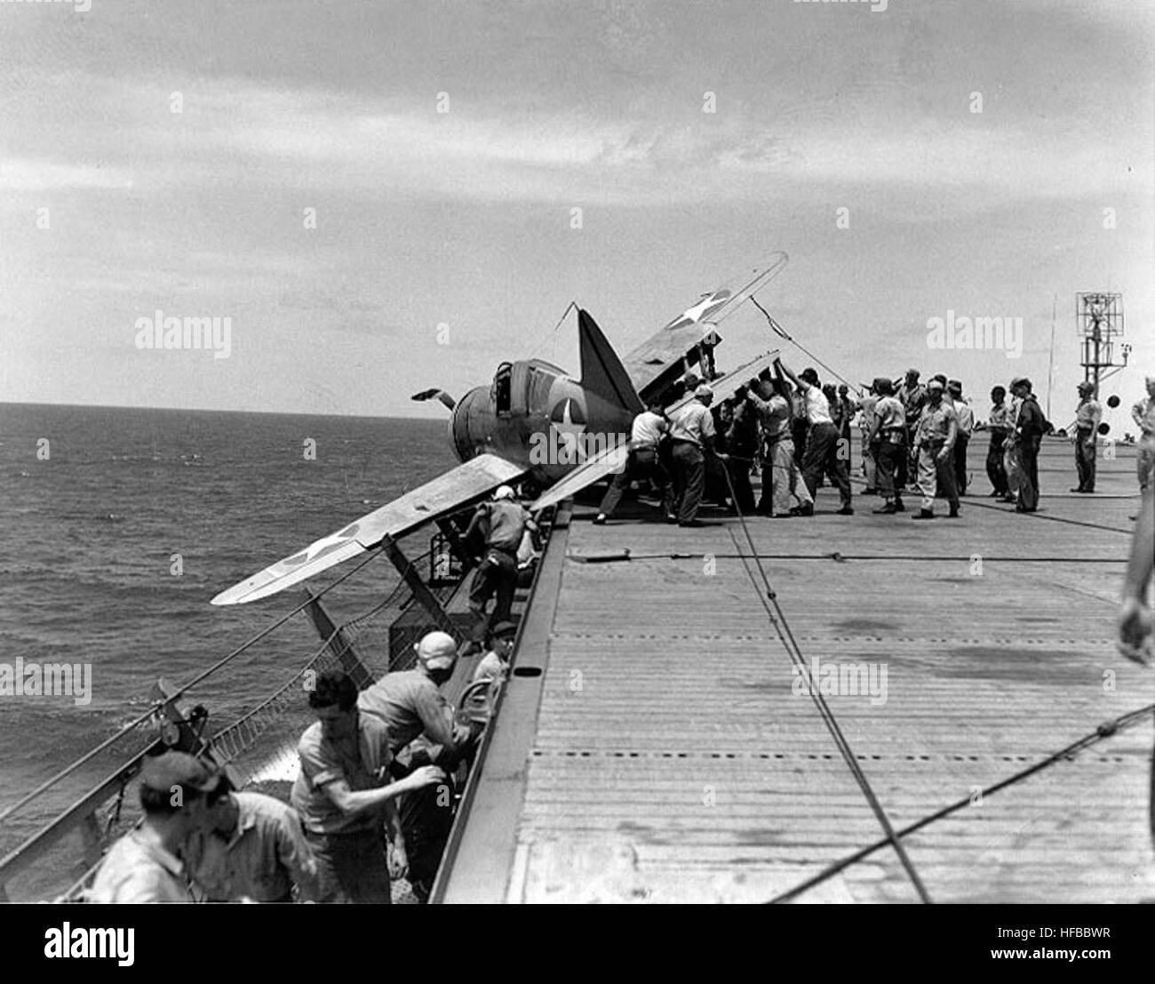 F2A-3 VMF-211 CVE-1 badlanding2 Jul1942 Stock Photo - Alamy
