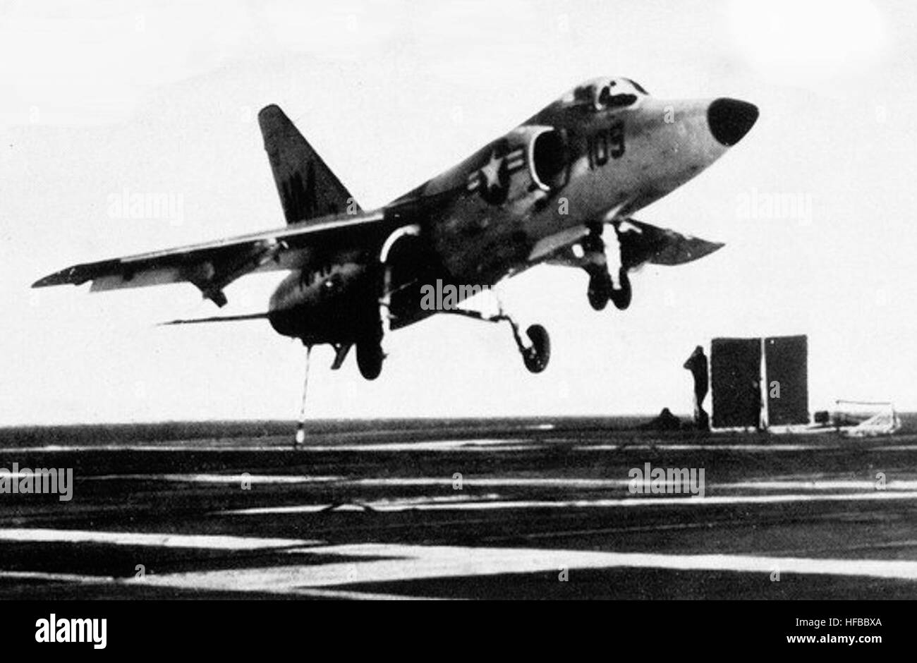 F11F VF-191 landing on USS Bon Homme Richard (CVA-31) c1960 Stock Photo ...