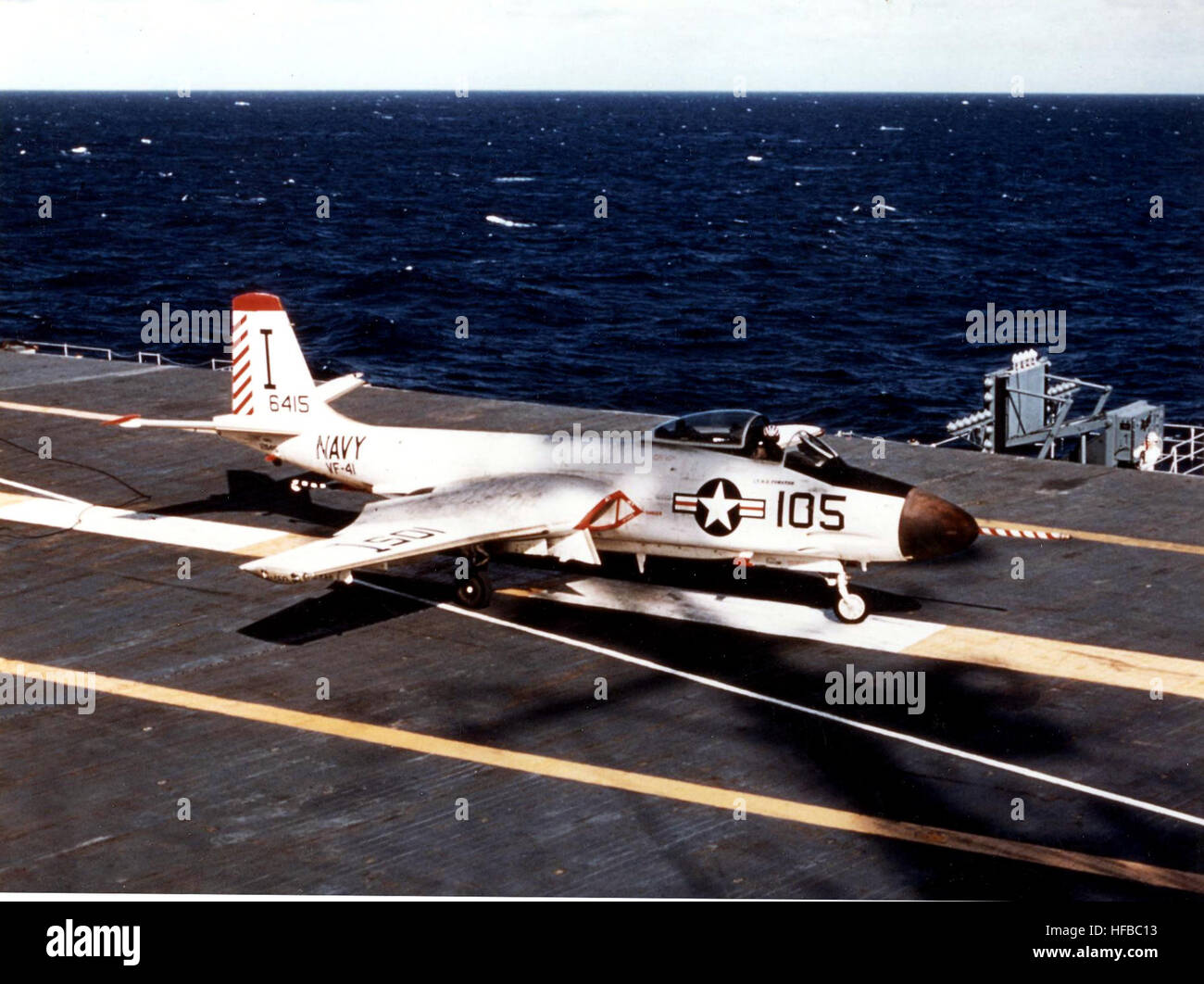 F2H-3 of VF-41 on USS Bennington (CVA-20) 1956 Stock Photo - Alamy