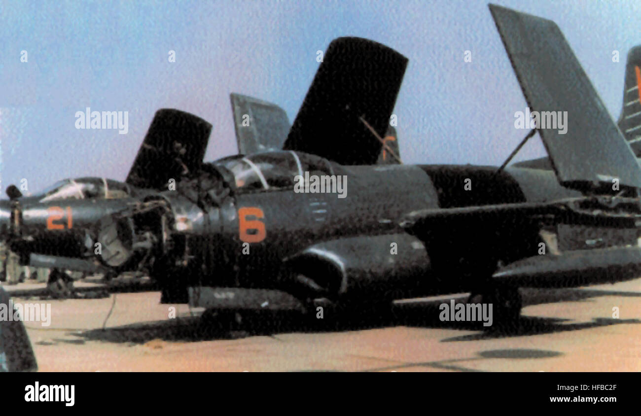 F3D-2 Skynight of VMF(N)-513 maintenance during Korean War Stock Photo ...