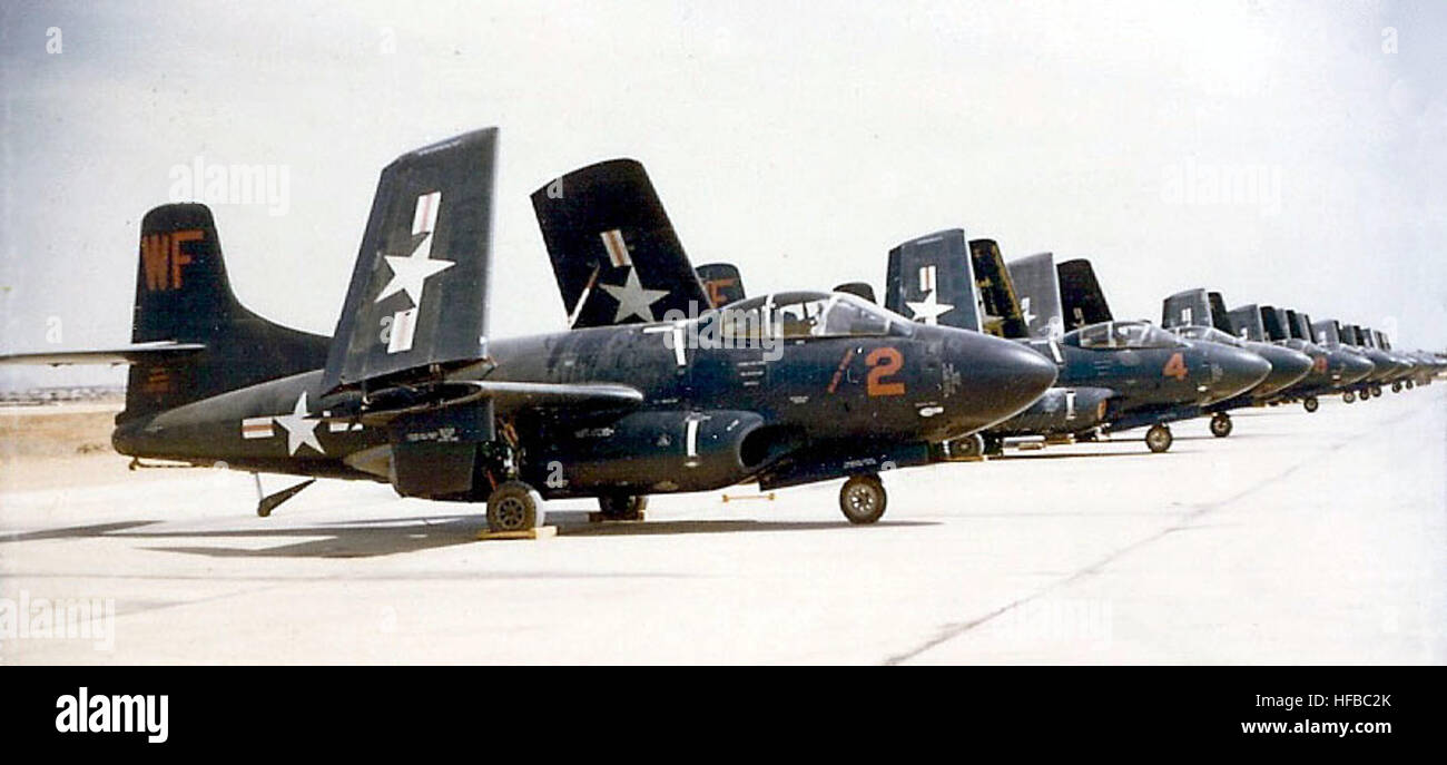F3D-2 Skyknights of VMF(N)-513 parked c1952 Stock Photo - Alamy