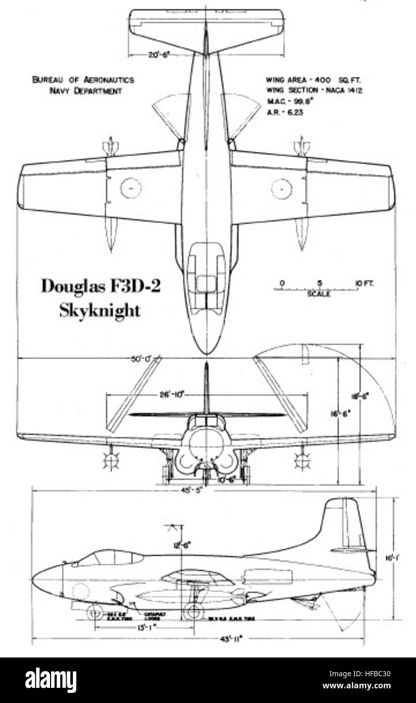 F3D-2 BuAer 3 side view Stock Photo - Alamy
