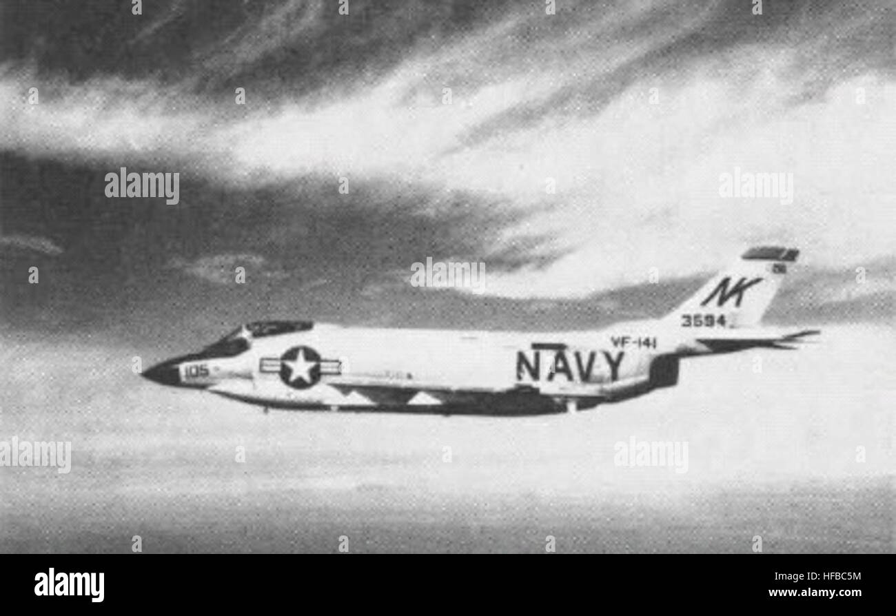 F3H-2 Demon jet fighter from Fighter Squadron 141 (VF-141) displayed on ...