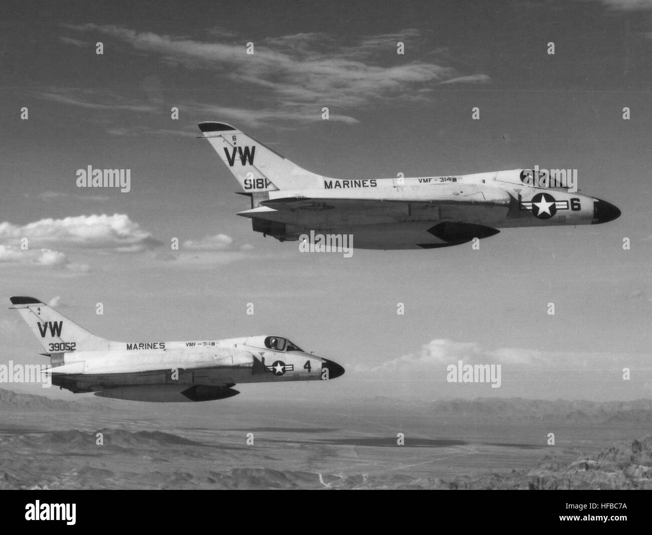 F4D-1 Skyrays of VMF-314 in flight 1960 Stock Photo - Alamy