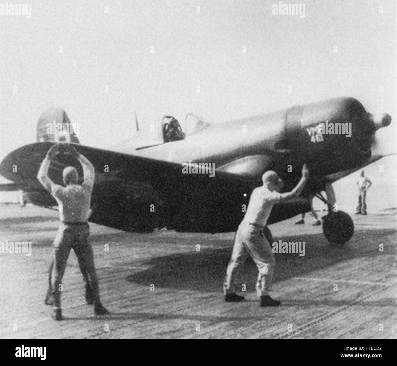 F4U-4 Corsair of VMF-461 on USS Leyte (CV-32) c1949 Stock Photo - Alamy