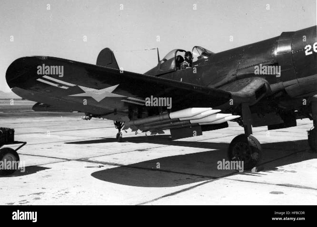 F4U with Antitank Aircraft Rockets at NOTS China Lake 1950 Stock Photo ...