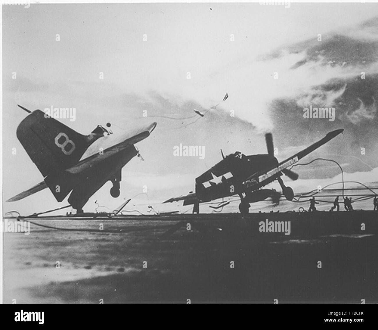 F6F-5P VP-23 crash USS Princeton CLV-23 Stock Photo - Alamy