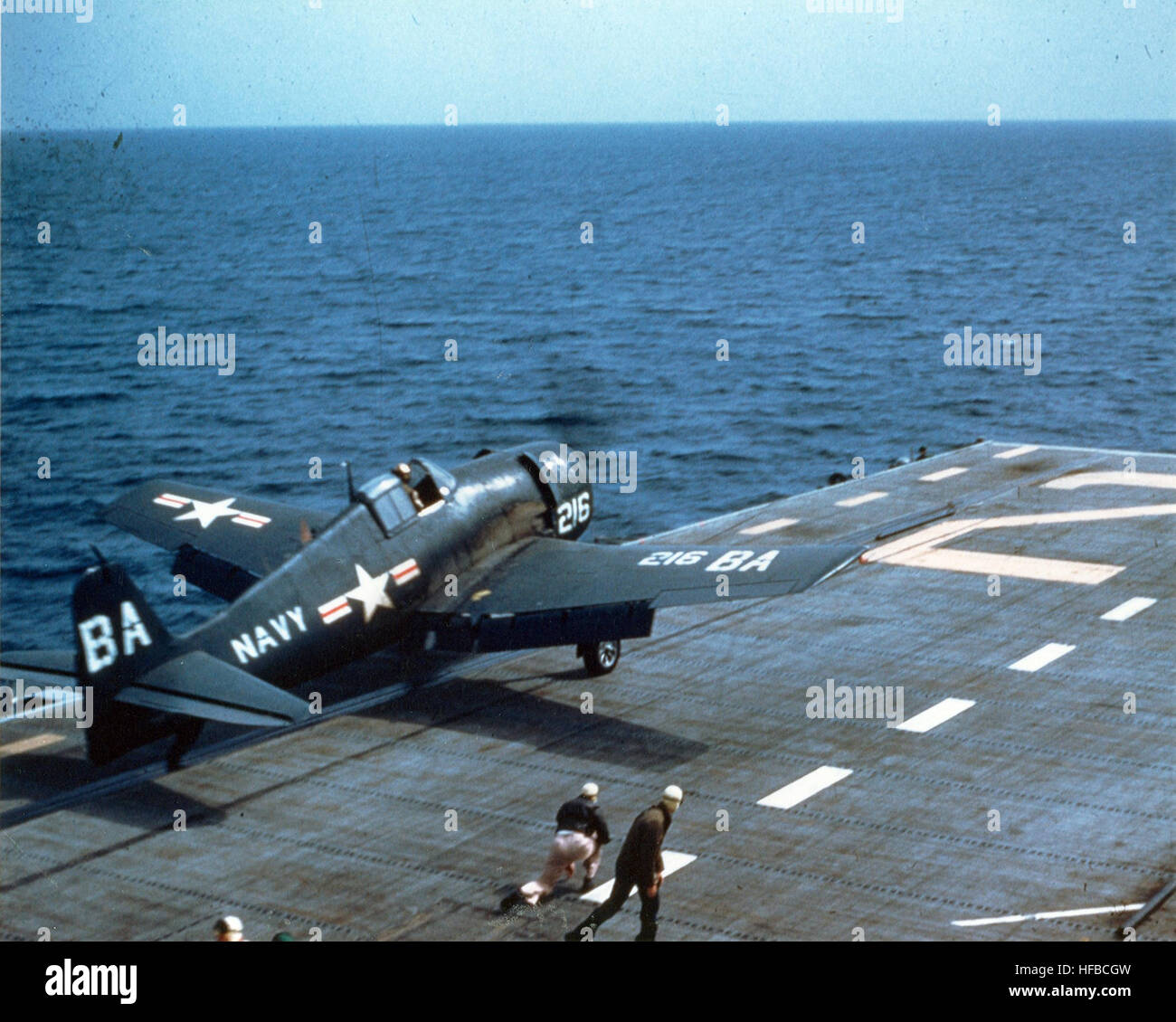 F6F-5 launching from USS Monterey 1953 Stock Photo - Alamy