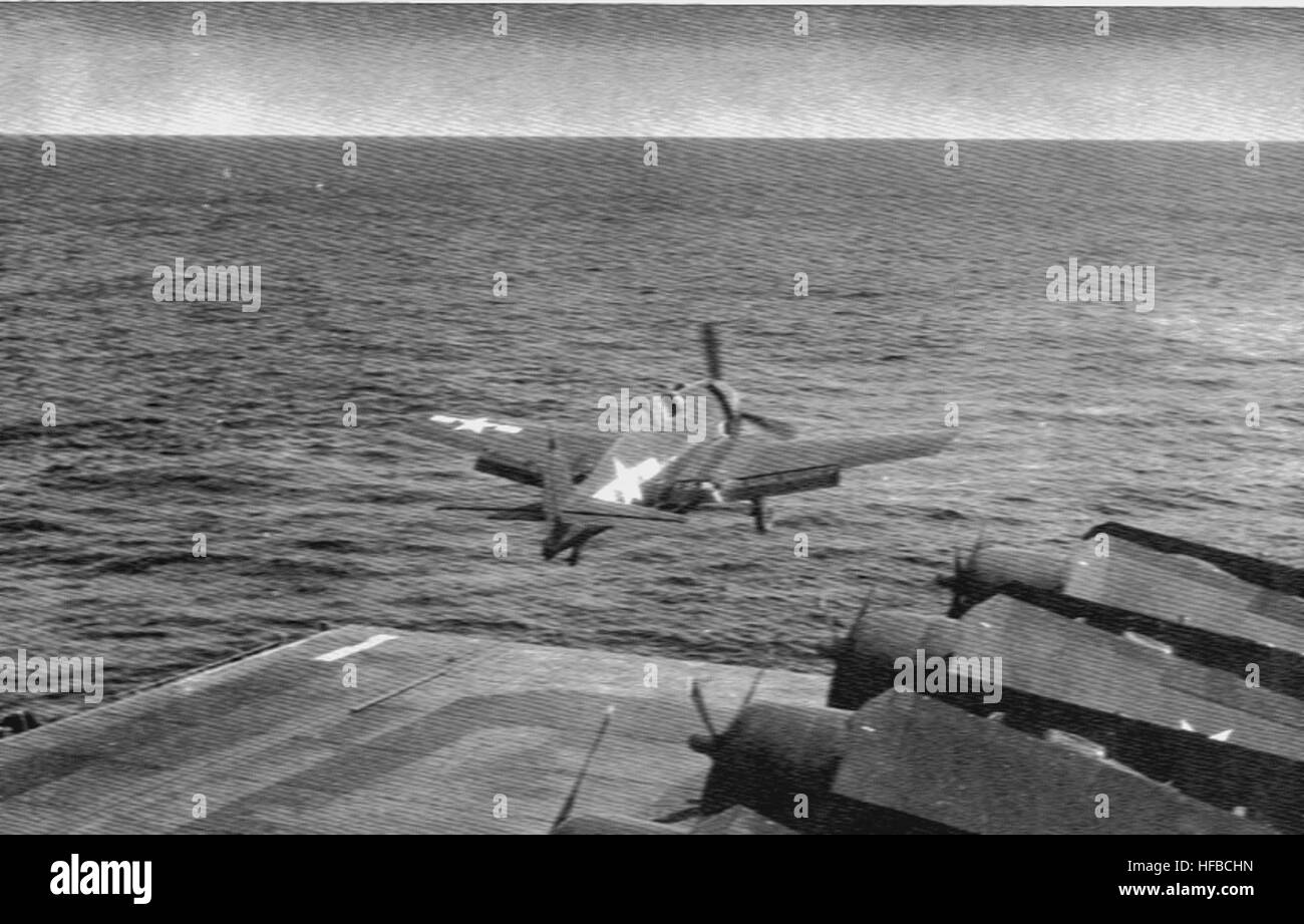 F6F Hellcat launched from USS Attu (CVE-102) 1945 Stock Photo - Alamy