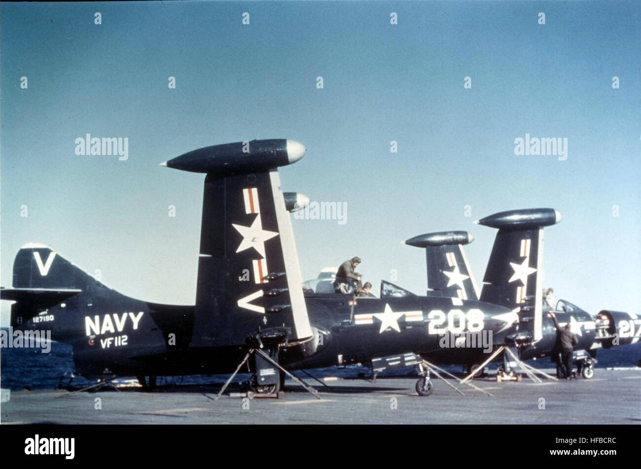 F9F-2B of VF-112 on USS Philippine Sea (CV-47) c1950 Stock Photo - Alamy
