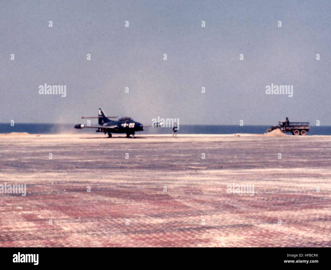 F9F-2 Panther of VMF-311 after engine start at Pohang Stock Photo - Alamy