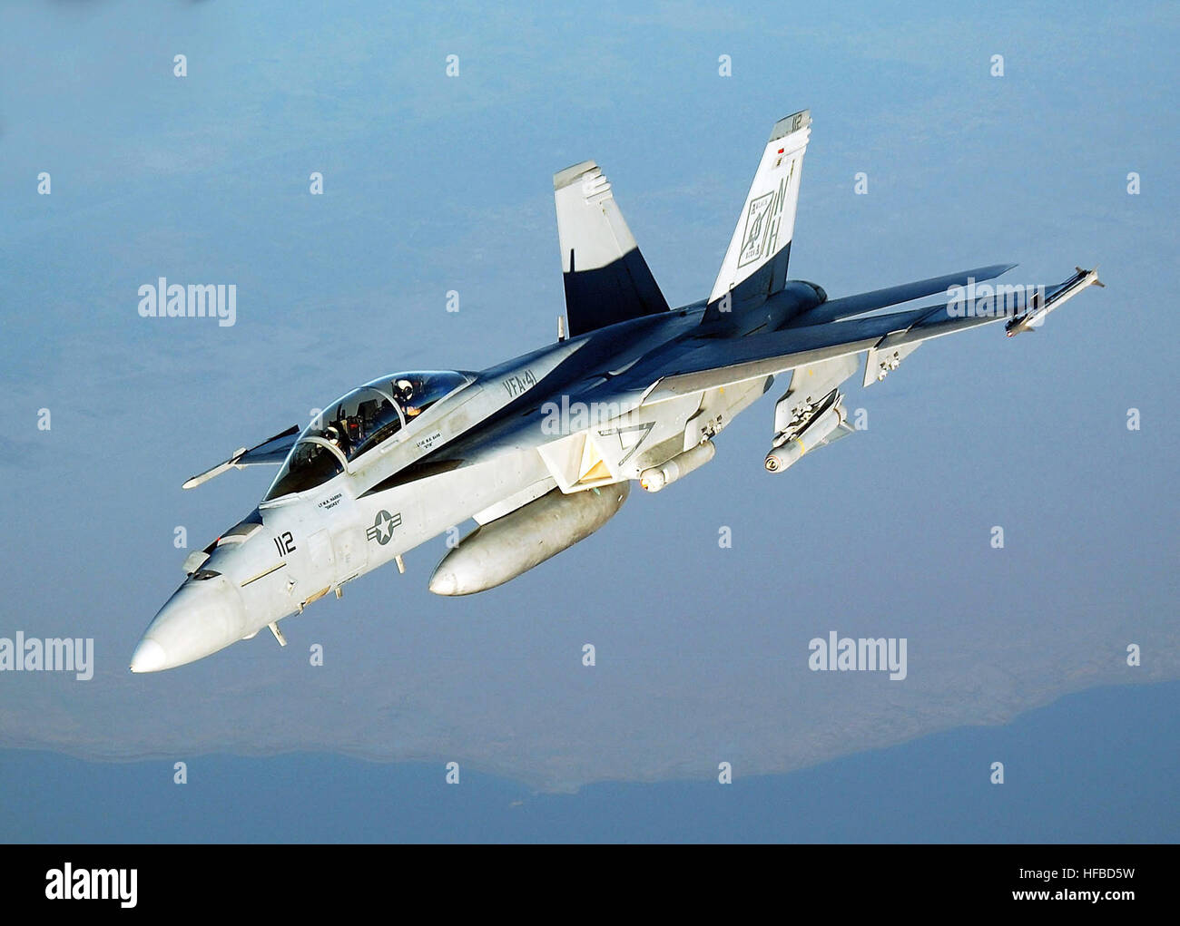 A US Navy (USN) F/A-18F Super Hornet, Strike Fighter Squadron 41 (VFA ...