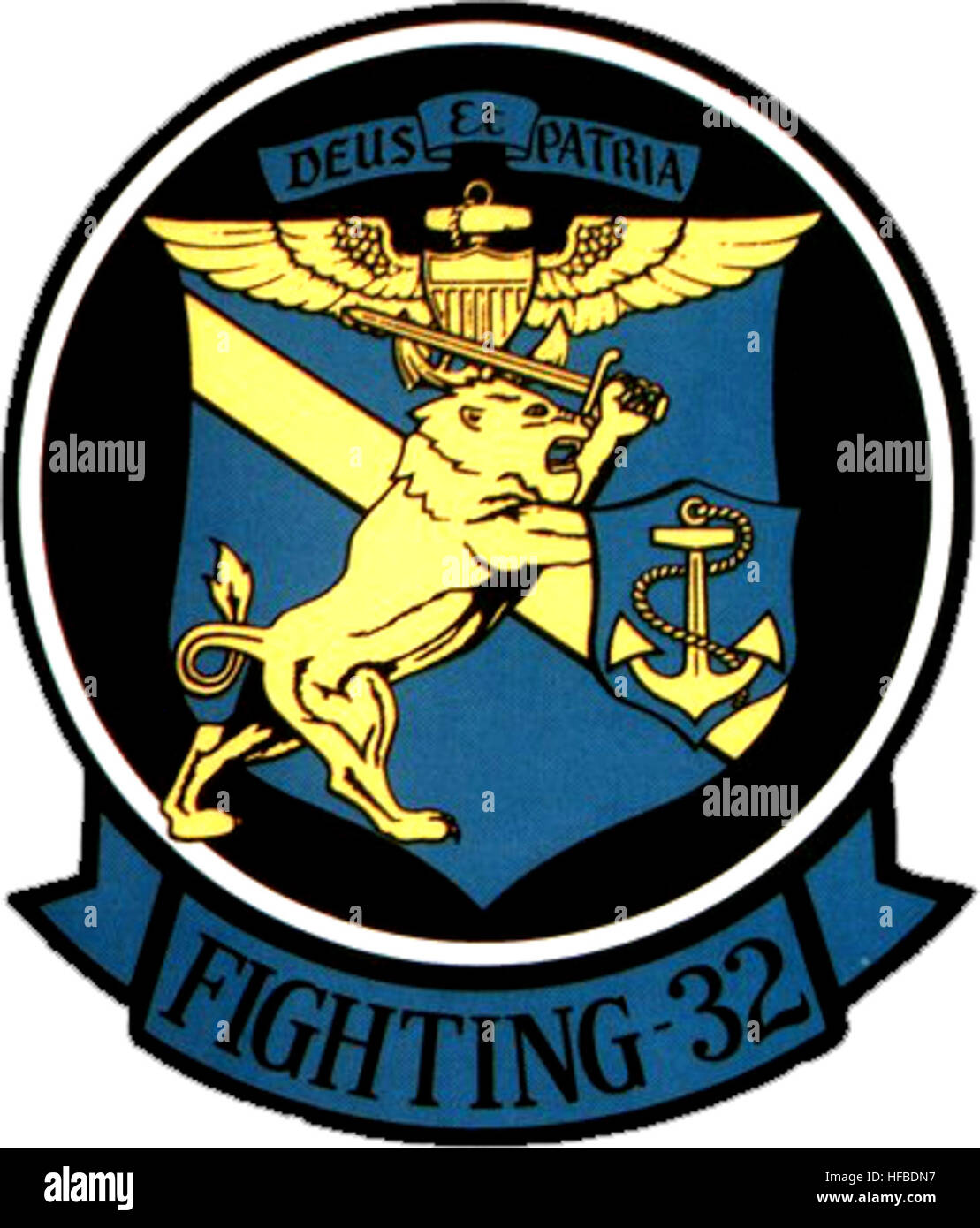The insignia of U.S. Navy Fighter Squadron 32 (VF-32) symbolizes the ...