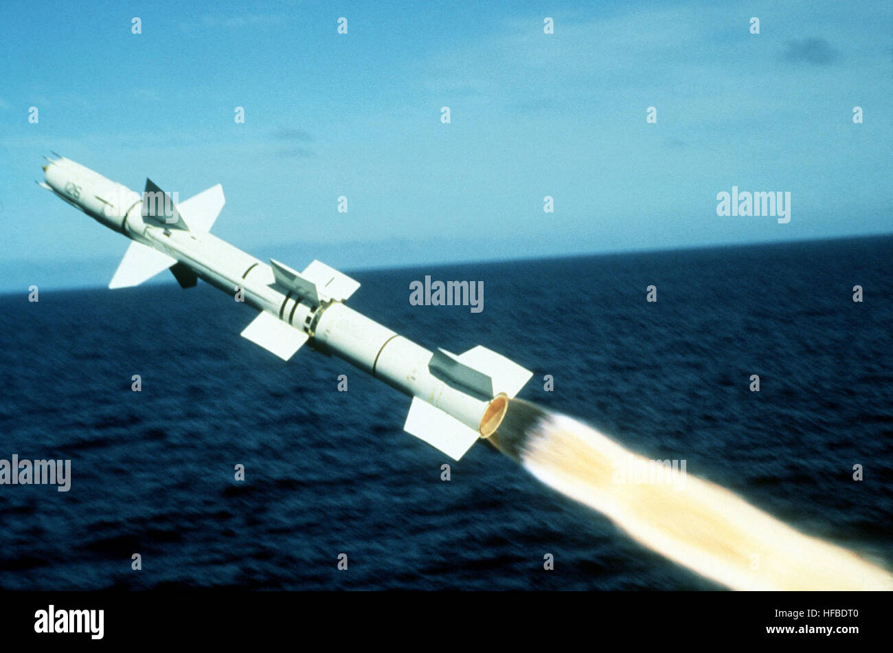 A view of a Talos surface-to-air guided missile, moments afterbeing ...