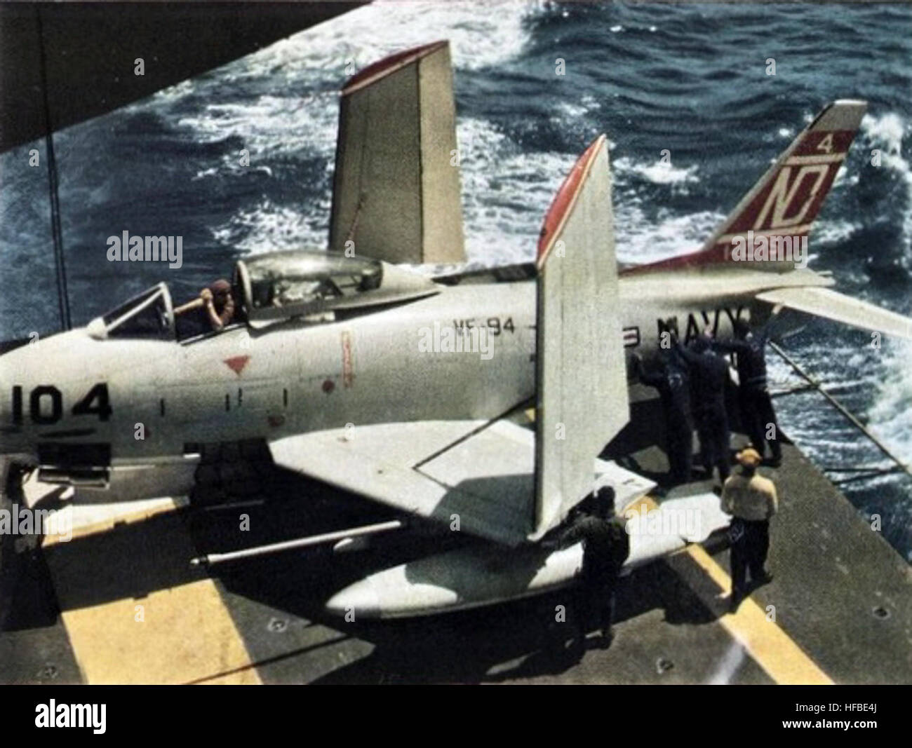 FJ-3M Fury of VF-94 on USS Hornet (CVA-12) 1958 Stock Photo - Alamy