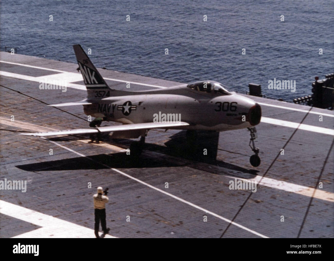 FJ-4B VA-146 on USS Bennington (CVA-20) 1958 Stock Photo - Alamy