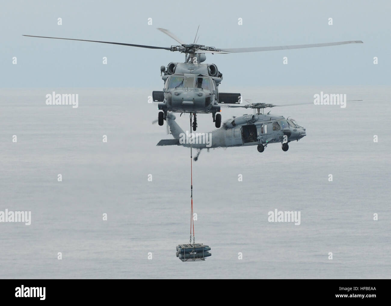 MH-60S Sea Hawk helicopters, assigned to the Island Knights of ...