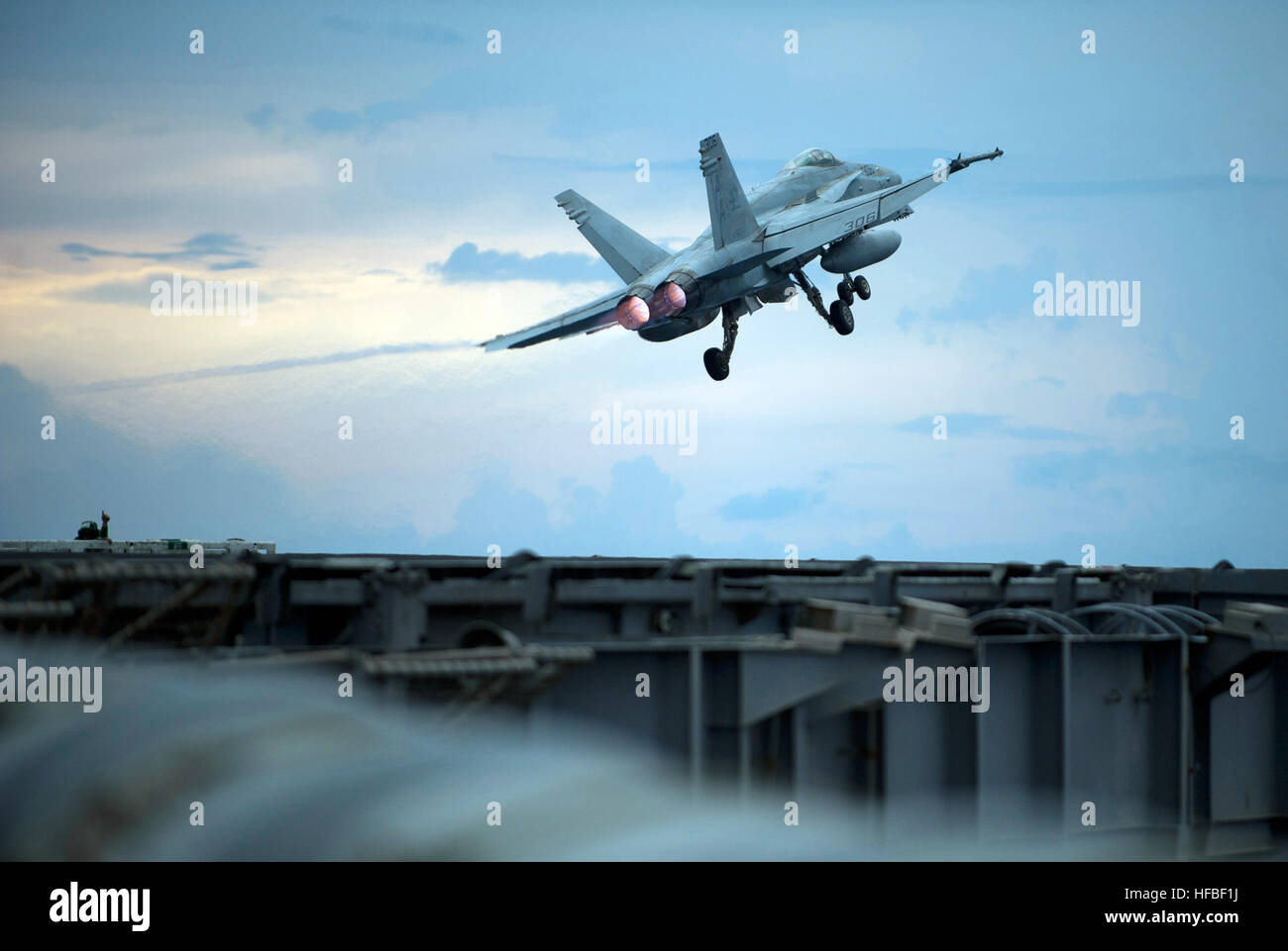 INDIAN OCEAN (April 16, 2012) F/A-18C Hornet assigned to Strike Fighter ...