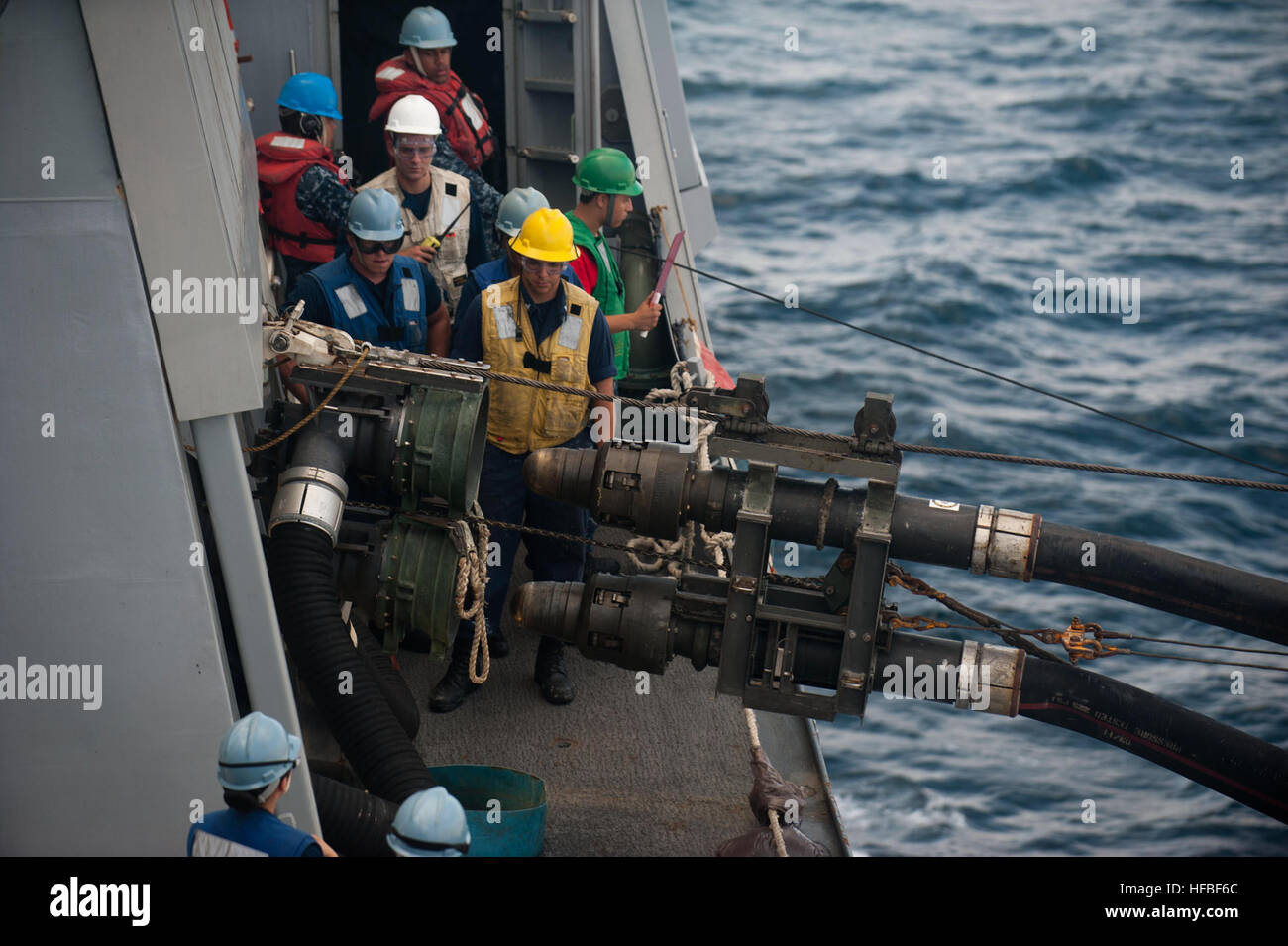 120104-N-PB383-513 ARABIAN SEA (Jan. 4, 2012) A double-probe fuel line ...