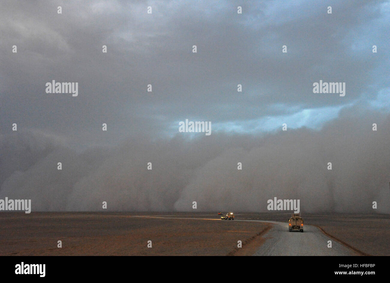 HELMAND PROVINCE, Afghanistan (April 19, 2012) A dust storm approaches ...