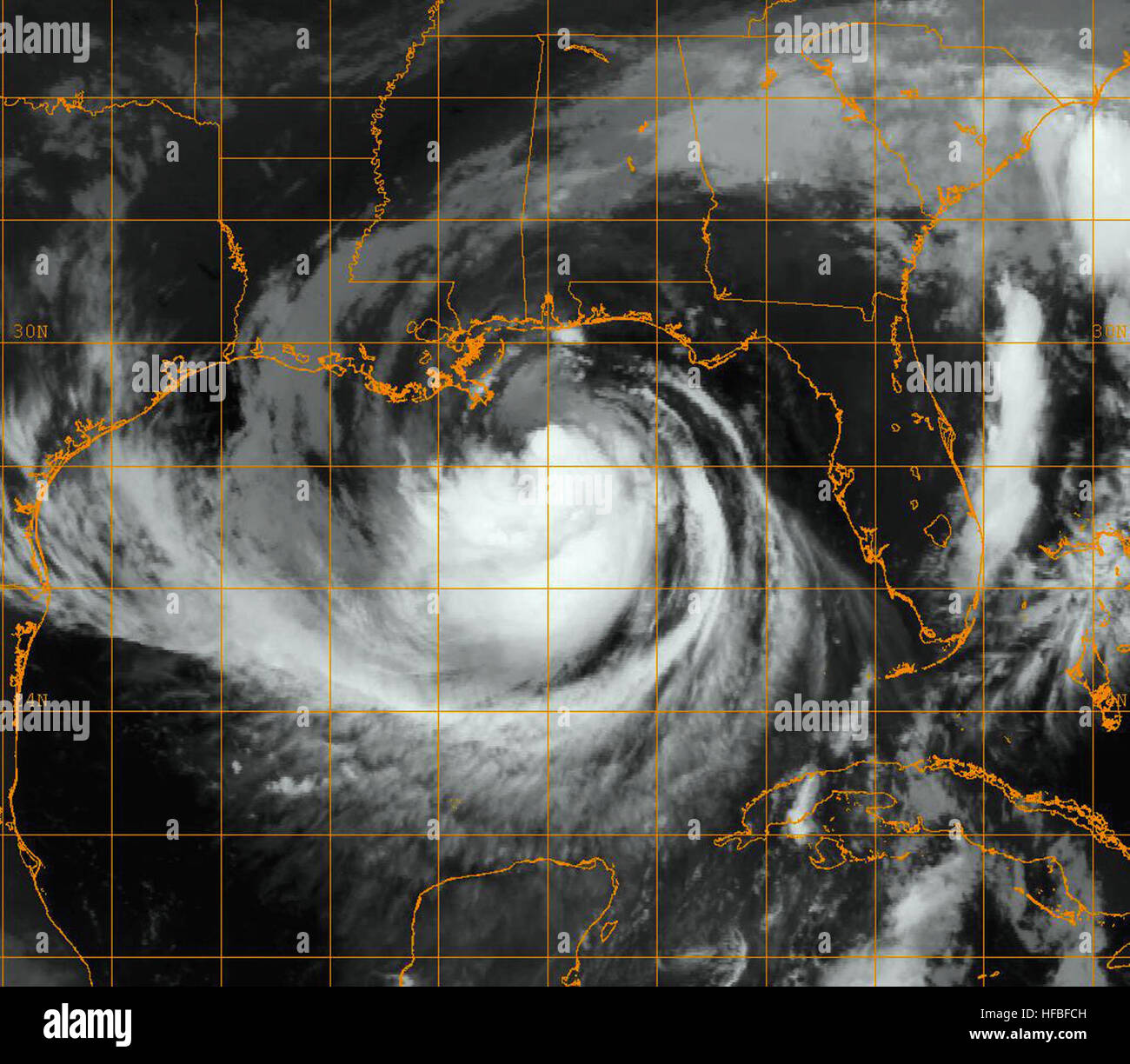 WASHINGTON (Aug. 28, 2012) A GOES-13 infrared satellite image of ...