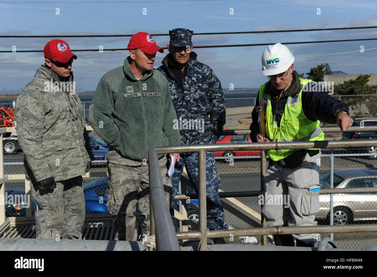 ROCKAWAY BEACH, N.Y. (Nov. 5, 2012) Capt. Timothy Spratto, center ...