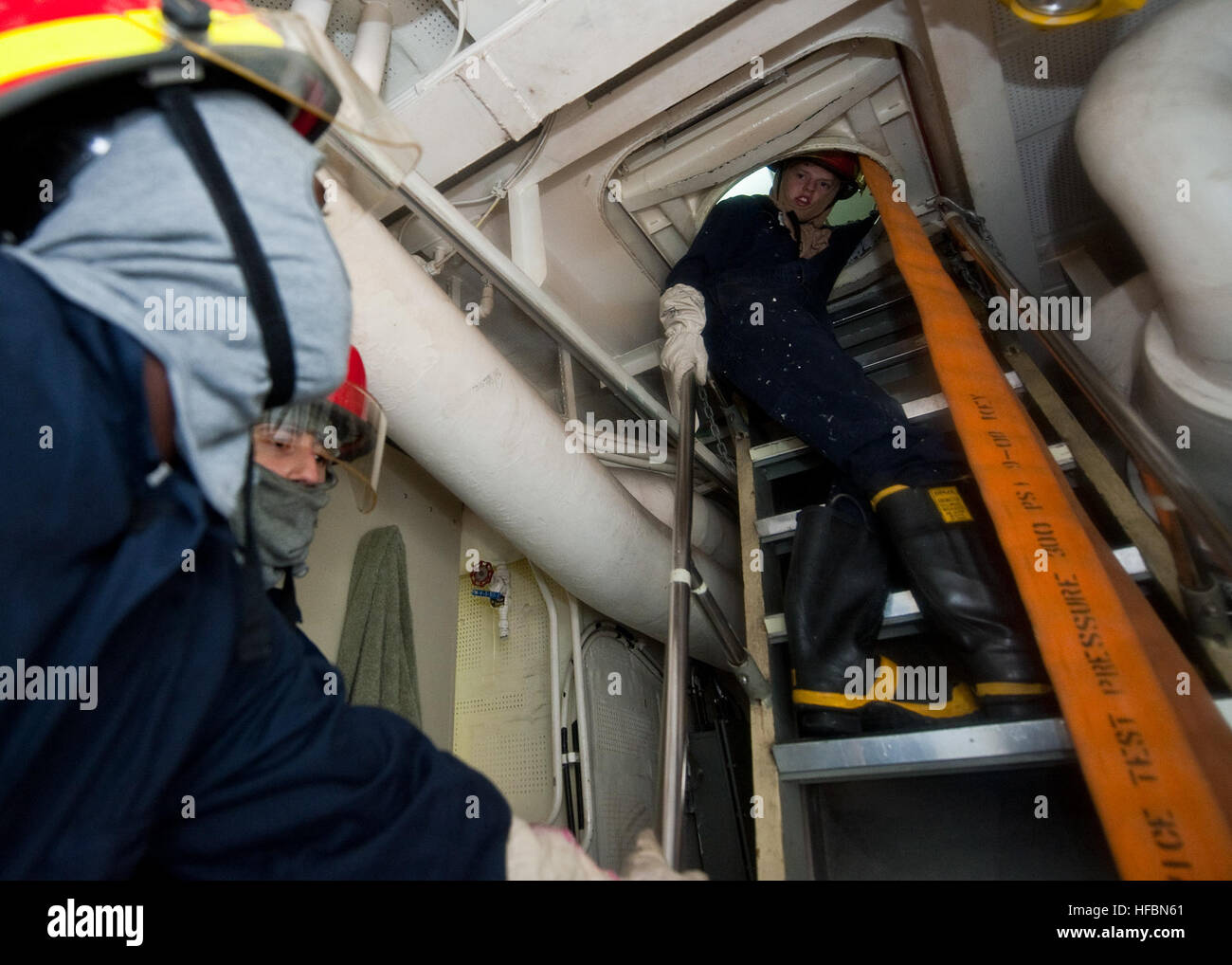 111009-N-FI736-031 NORTH MINCH (Oct. 9, 2011) Sailors aboard the guided ...