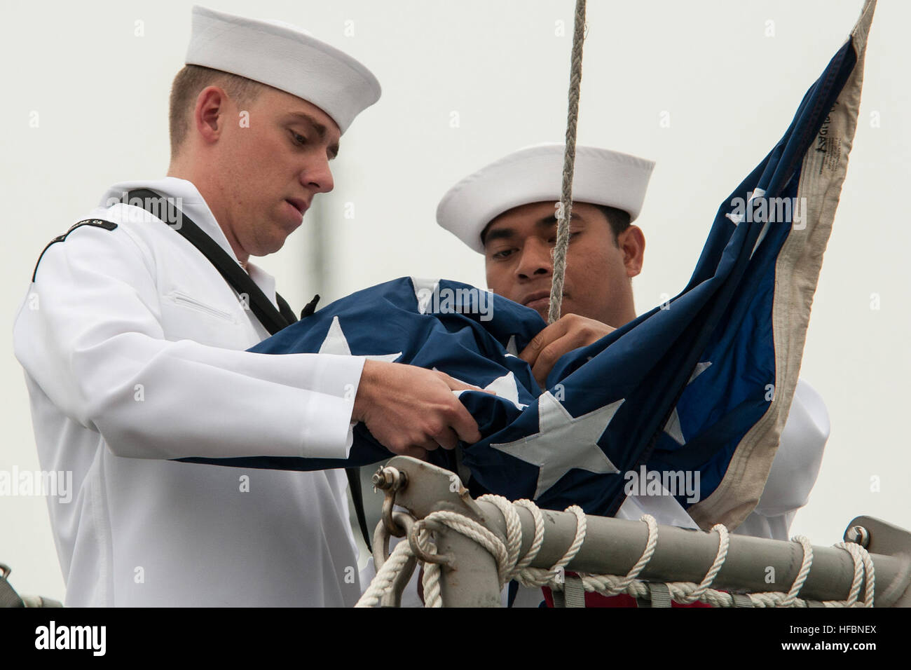 Sailors aboard Arleigh Burke-class guided-missile destroyer USS Kidd ...