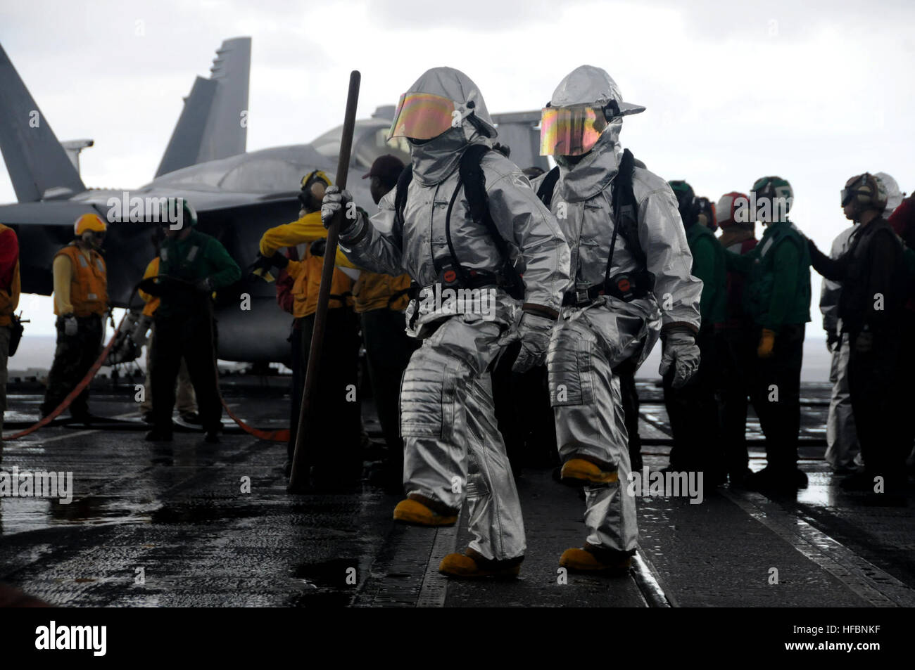 Sailors of USS George Washington (CVN 73) Crash and Salvage team ...