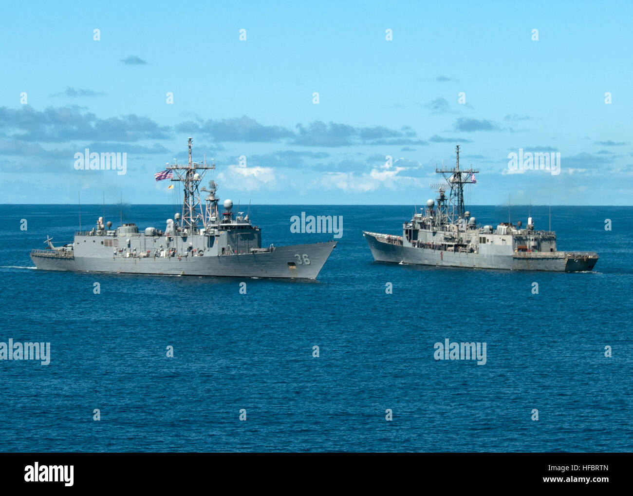 PACIFIC OCEAN (May 8, 2012) The guided-missile frigate USS Underwood ...
