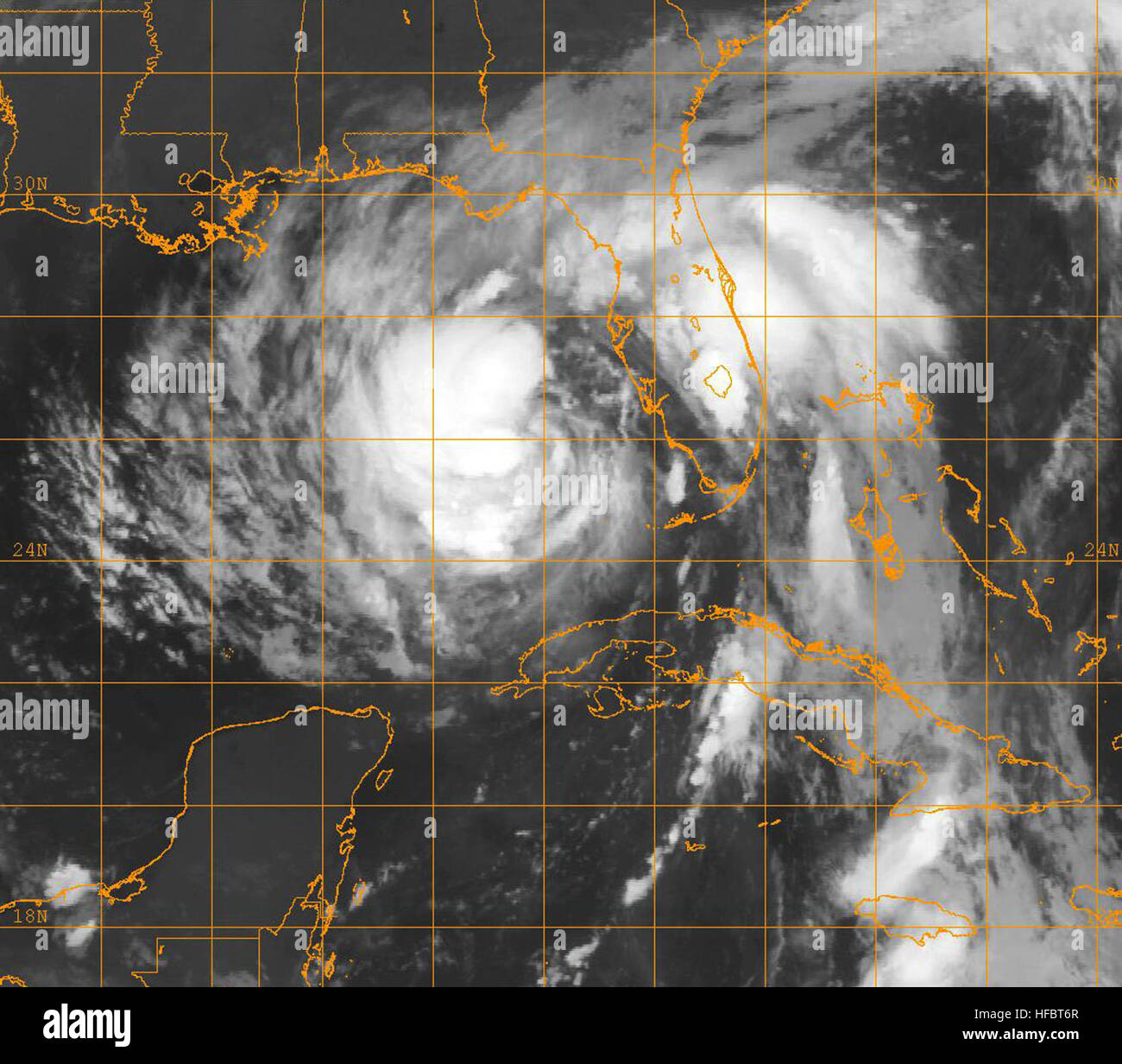 WASHINGTON (Aug. 27, 2012) A GOES-13 infrared satellite image of ...