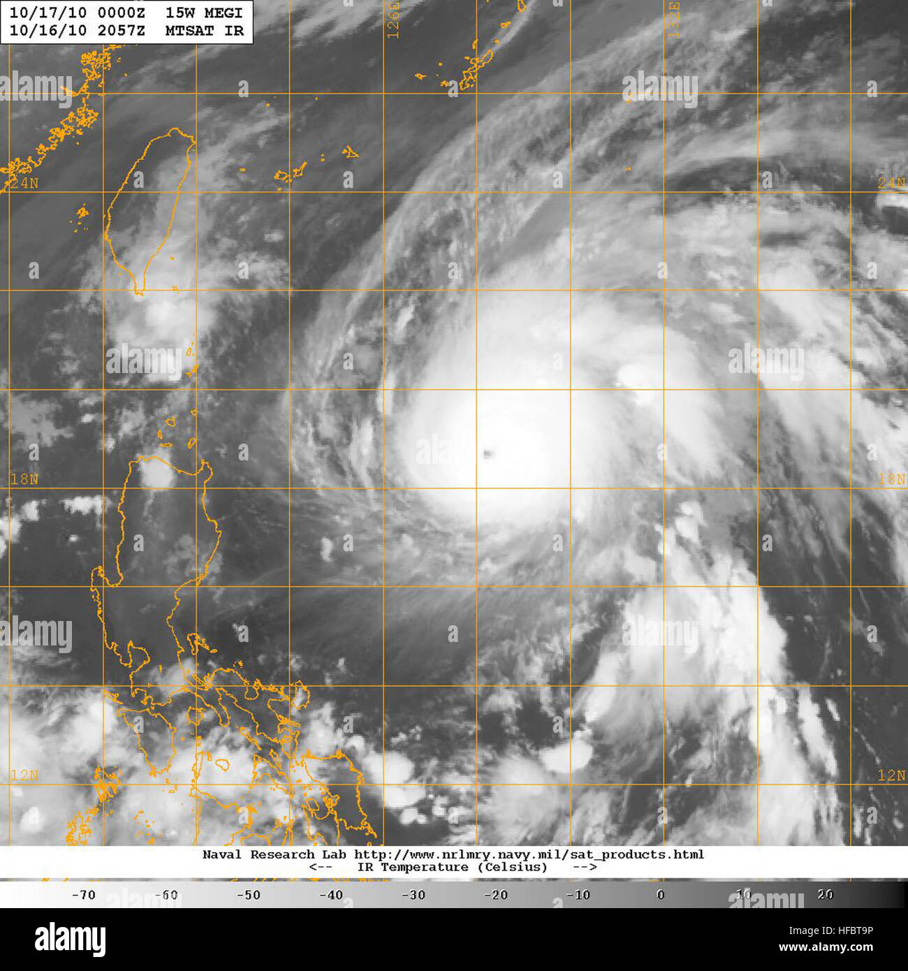 2010-10-16.2057.Typhoon Megi as a category 5 Super Typhoon Stock Photo ...