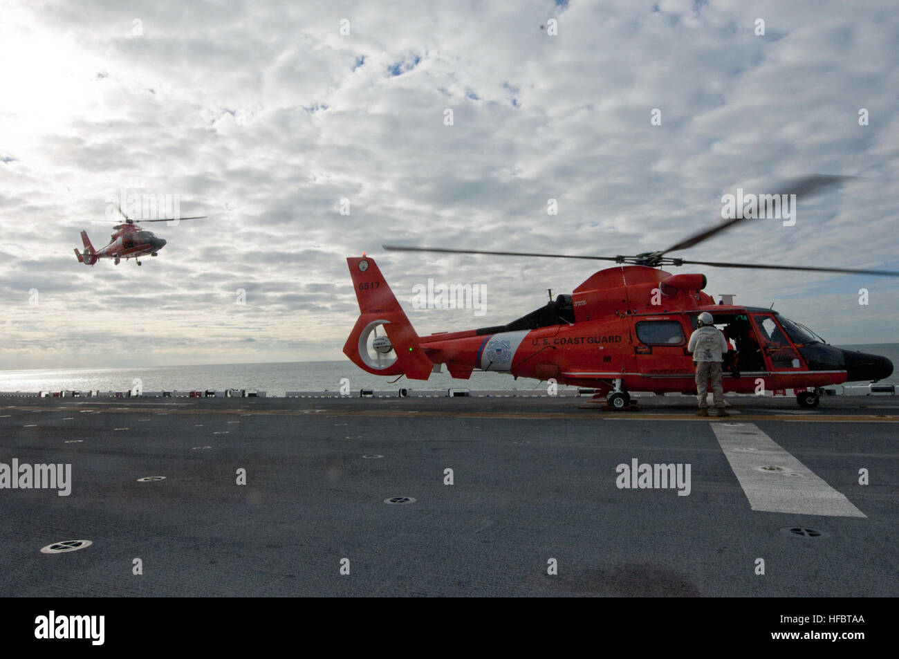 ATLANTIC OCEAN (Nov. 2, 2012) MH-65D Dolphin helicopters assigned to ...