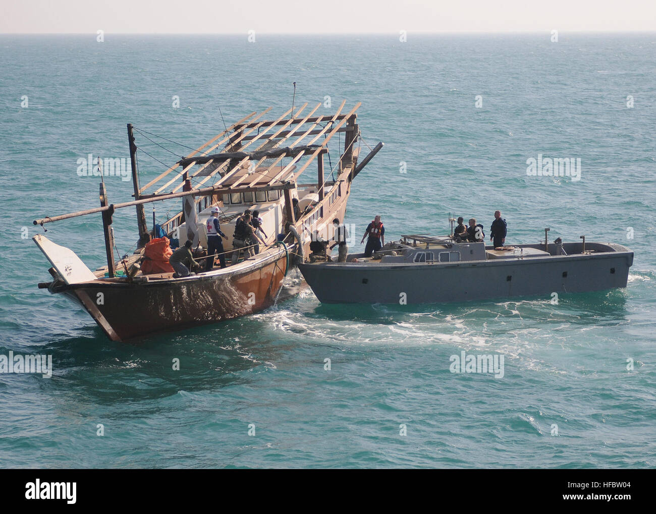 110102-N-8069G-072 ARABIAN GULF (Jan. 2, 2010) Sailors from the amphibious dock landing ship USS ...