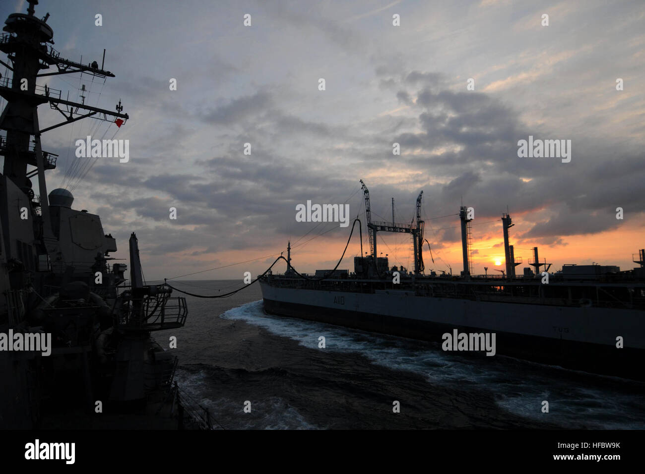 Underway replenishment flag officer sea training hi-res stock ...