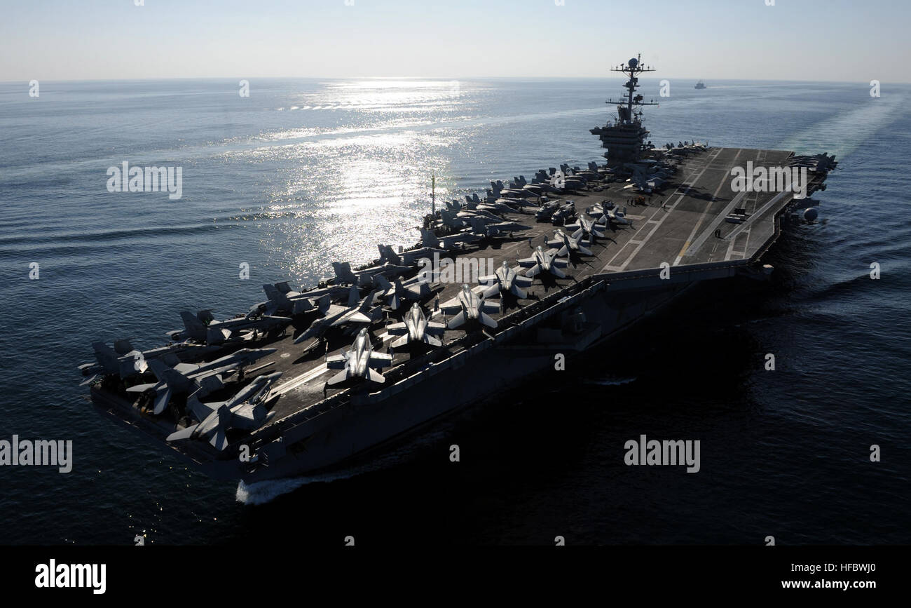 111112-N-OY799-151 STRAITS OF HORMUZ (Nov. 12, 2011) The Nimitz-class ...