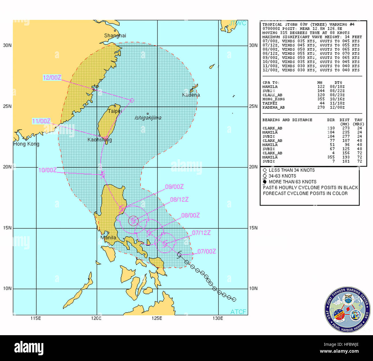 20110506 TC 03W JTWC MAP Stock Photo - Alamy