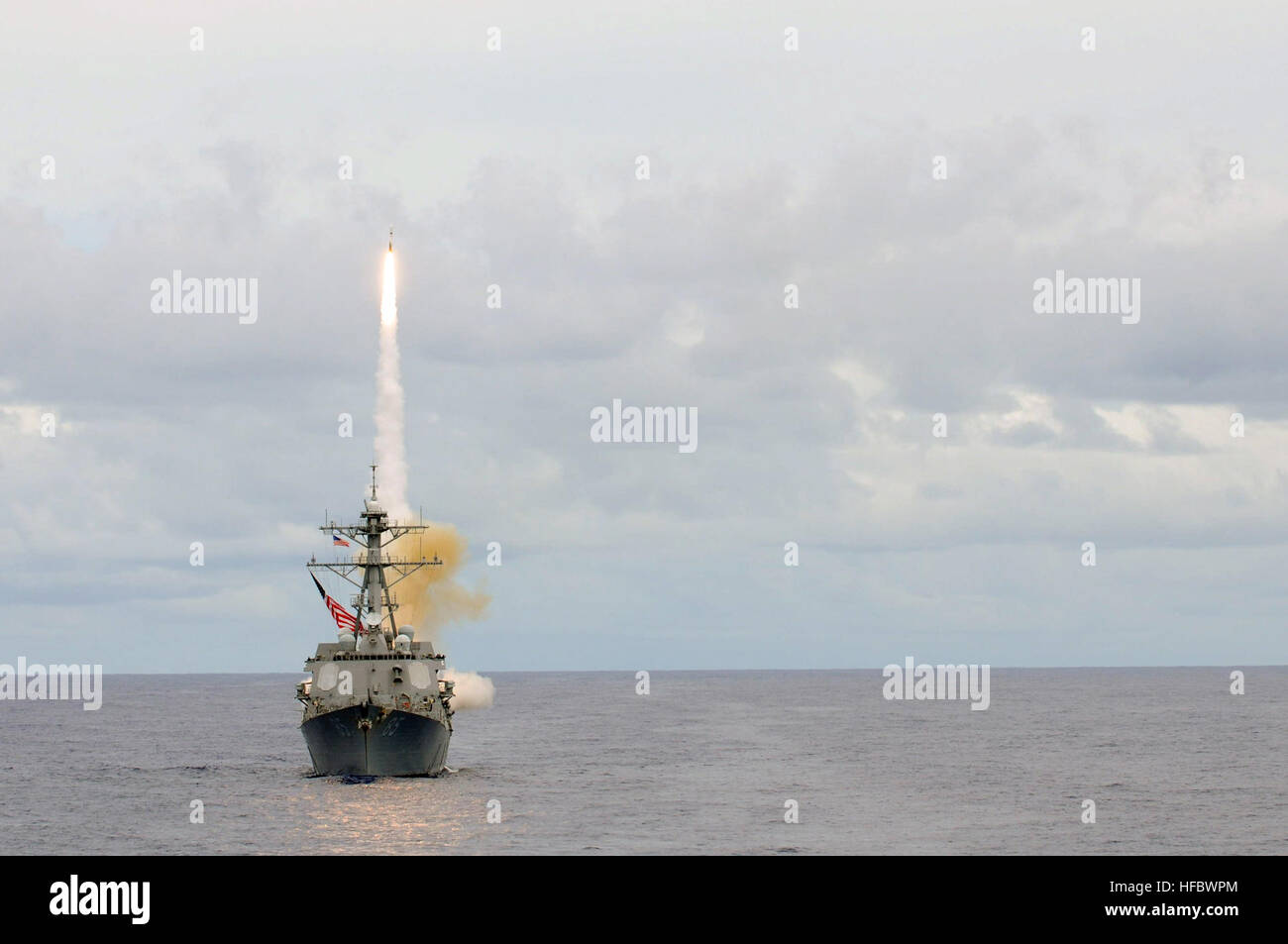 Guided-missile destroyer USS McCampbell (DDG 85) fires two Standard ...
