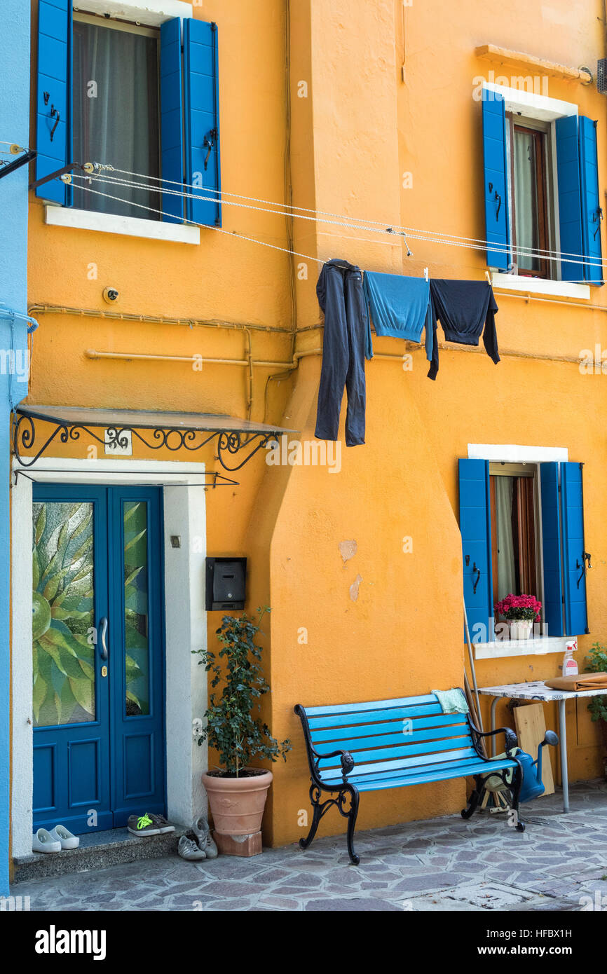 Colourfully painted homes, Burano, Italy Stock Photo - Alamy