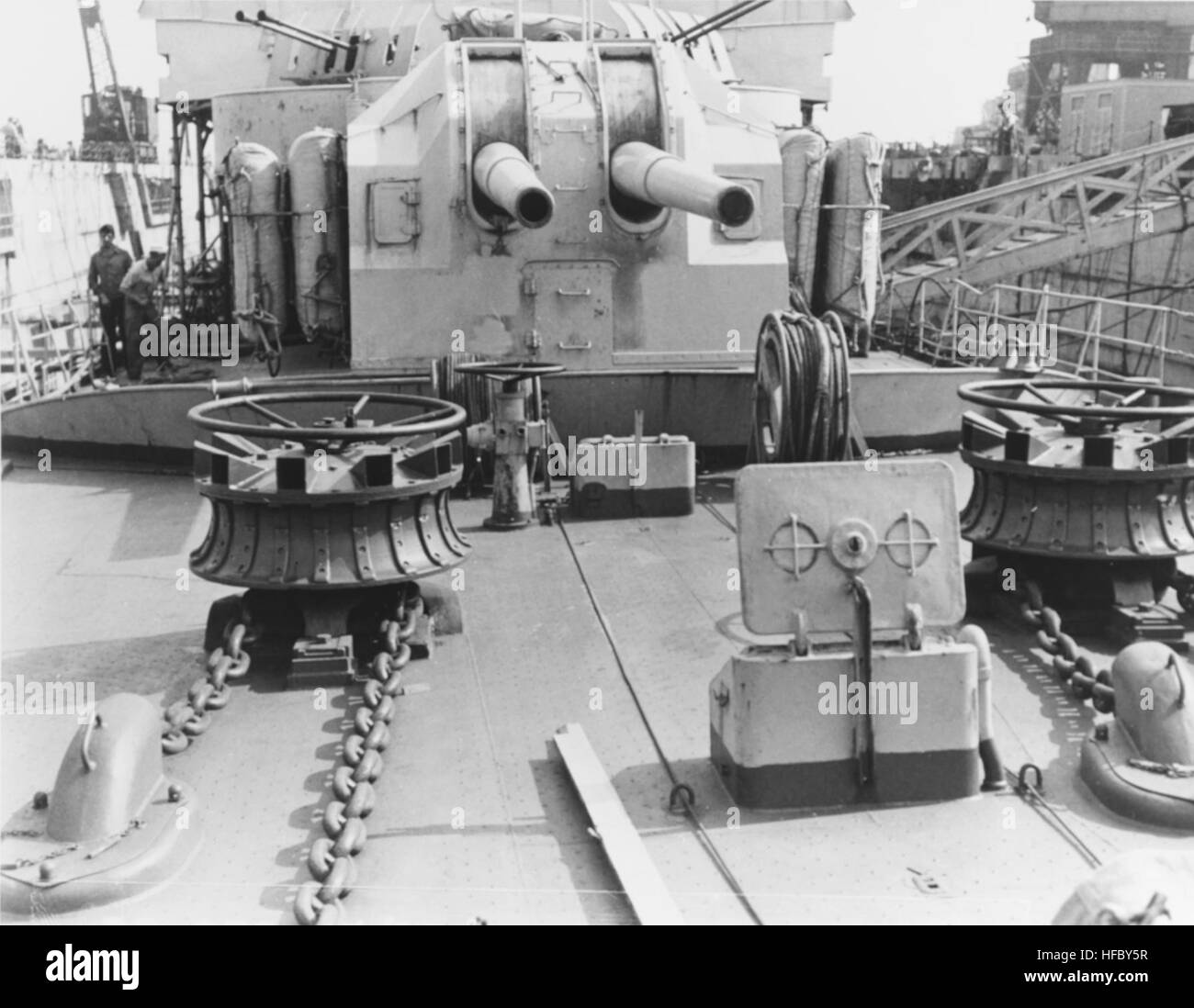 Forward gun turret of former German destroyer Z39 at the Boston Navy ...