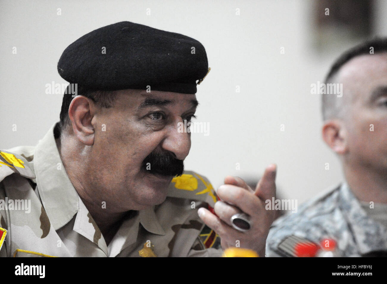 Iraqi Staff Maj. General Abdul Amir, commander, 12th Iraqi Army, speaks ...